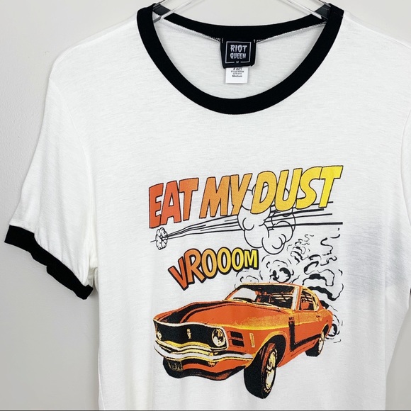Riot Queen | Tops | Retro Muscle Car Ringer Tee Xs S M | Poshmark